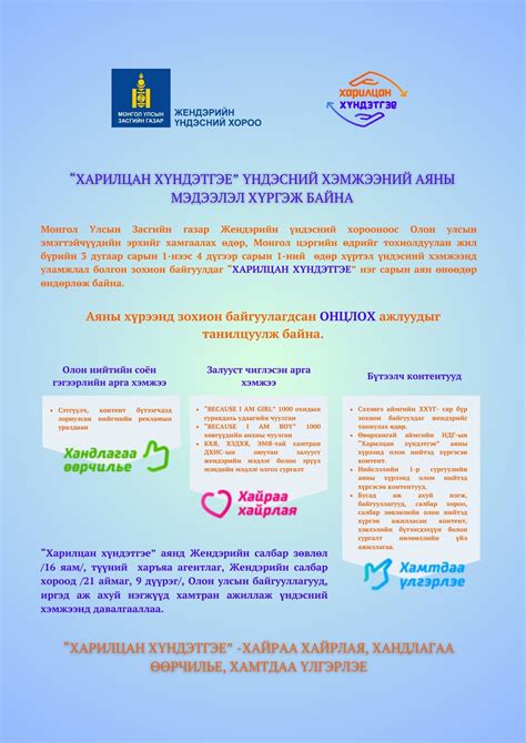 Жендэрийн Үндэсний Хороо ХАРИЛЦАН ХҮНДЭТГЭЕ ҮНДЭСНИЙ ХЭМЖЭЭНИЙ АЯНЫ МЭДЭЭЛЛИЙГ ХҮРГЭЖ БАЙНА