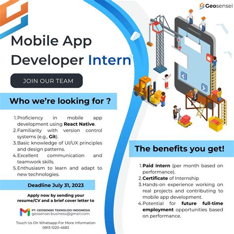 Geosensei Teknologi Indonesia On Linkedin We Are Hiring Intern Mobile