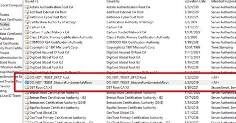 Sif Certificate Root Expired