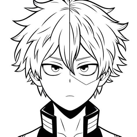 Shoto Todoroki Coloring Pages Coloringlib