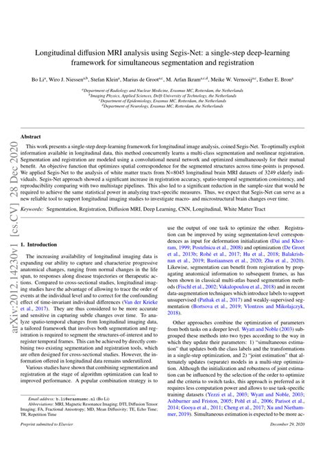 Pdf Longitudinal Diffusion Mri Analysis Using Segis Net A Single
