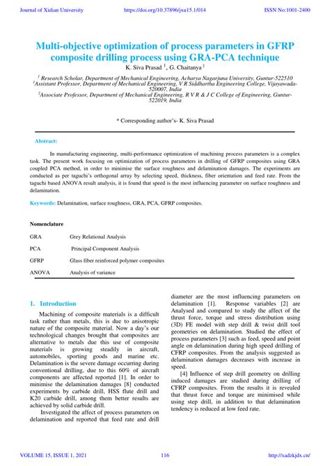 Pdf Multi Objective Optimization Of Process Parameters In Gfrp Composite Drilling Process