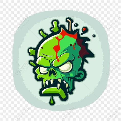 좀비 머리 벡터만화클립 아트상표 Png 일러스트 무료 다운로드 Lovepik