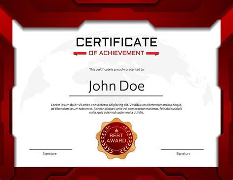 Professional Theme Certificate Of Achievement 48364726 Template