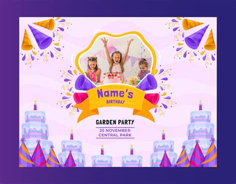 손으로 그린 생일 축하 Photocall 무료 벡터