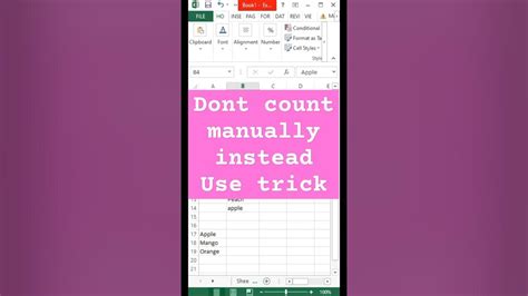 Stop Counting Manually Use The Countif Formula In Excel Like A Pro Youtube