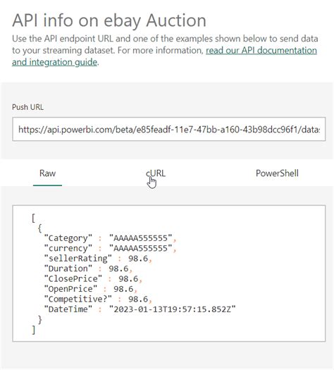 streaming data from a file to power bi streaming dataset using python