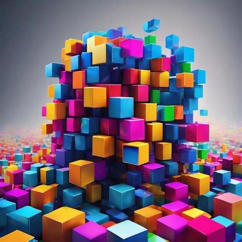Premium Photo 3d Abstract Colorful Cube Background