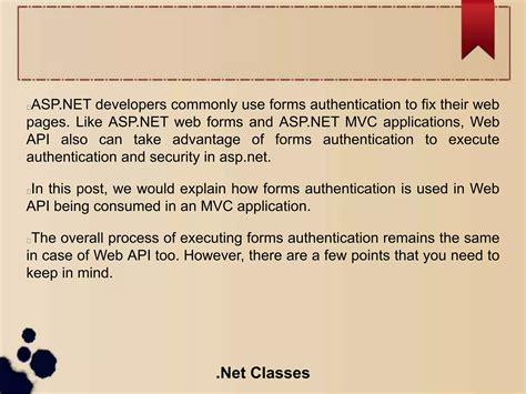 Forms Authentication In Asp Dot Net Pptx Databases Computer Software And Applications