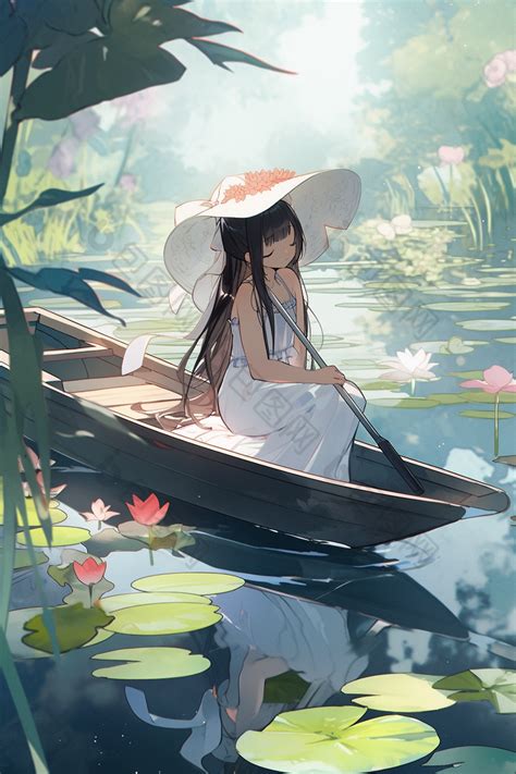 小暑节气女孩大暑插画图片 包图网