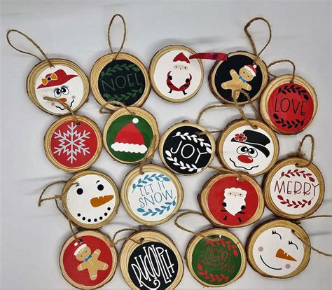 Personalized Wooden Christmas Ornaments Rustic Holiday Decor Etsy