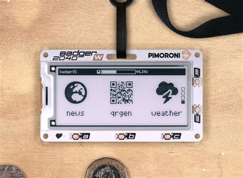 Badger 2040 W ป้ายชื่อหน้าจอ E Paper สามารถเชื่อมต่อ Wifi และ Bluetooth ที่ใช้ Raspberry Pi