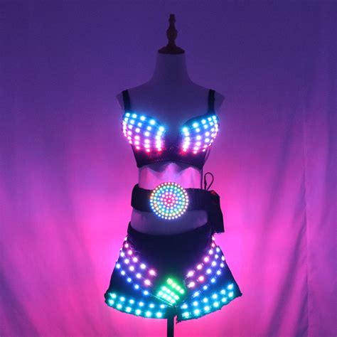 Full Color Led Luminous Light Party Skirt Sexy Girl Led Light Up