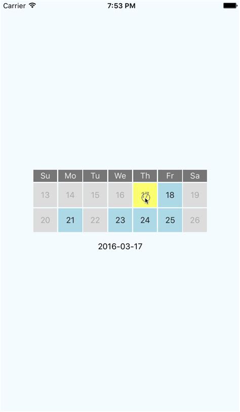 Simple Mini Calendar Or Date Picker For React Native