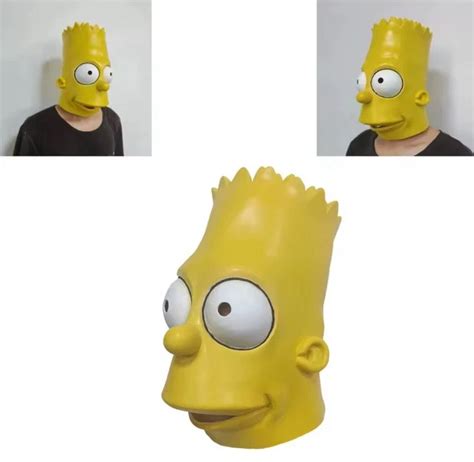 Bart Simpsons Cosplay Mask For Halloween 2025 Full Head Cover Mask £24