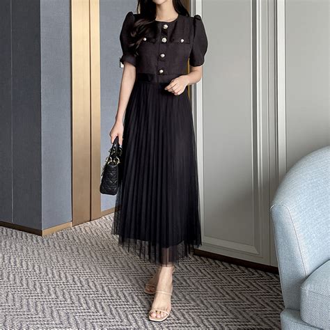 아뜨랑스 여름ver🚚부분당일발송 1000장 돌파 로아 샤 트위드 반팔 하객룩원피스 반팔트위드 휴양지원피스 트위드반팔원피스 원피스 Op15226