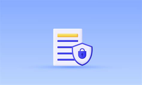 Illustration Document Padlock Shield Render Vector Icon 3d Symbols Isolated On Background