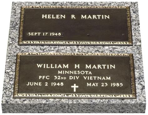 Double Interment Veteran Gravestone Vet 5 Memories Casket Bronze