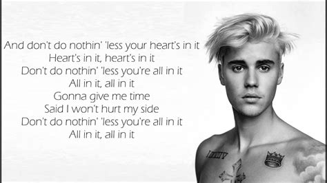 Justin Bieber All In It Lyrics Youtube