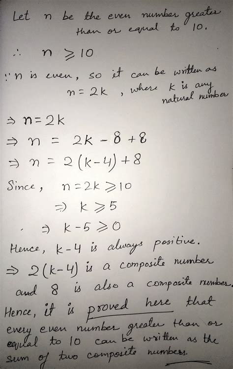 [solved] how would i prove that every even number greater than or equal