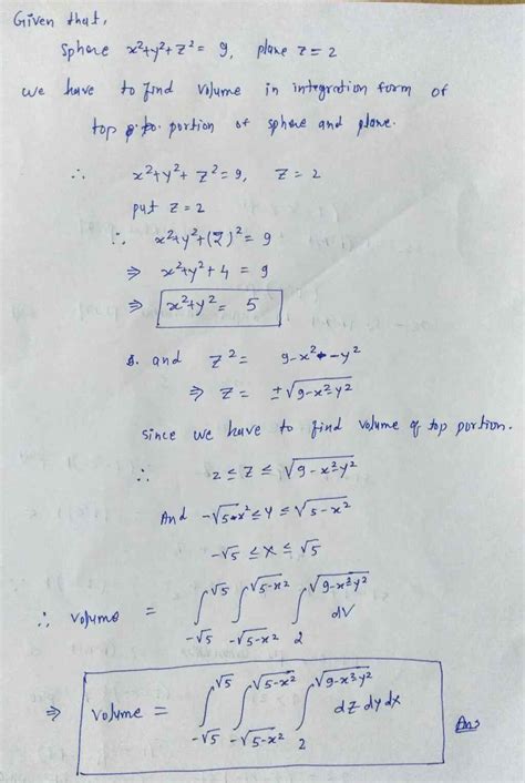 Solved Write A Triple Integral Including Limits Of Integration That Course Hero