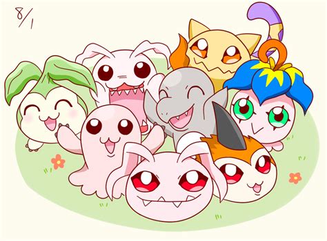 Koromon Mochimon Nyaromon Pukamon Pyocomon Tanemon Tokomon Tunomon Digimon Cat Digimon