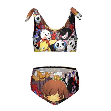 Poster Undertale Game Girls Swimsuits Set 2pcs Summer Holiday Bathing
