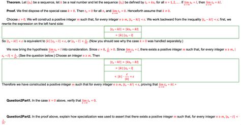 Solved Theorem Let S Be A Sequence Let K Be A Real Number Chegg Com