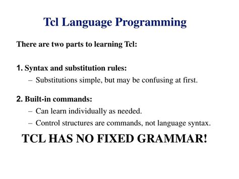 Ppt Programming Using Tcltk Powerpoint Presentation Free Download