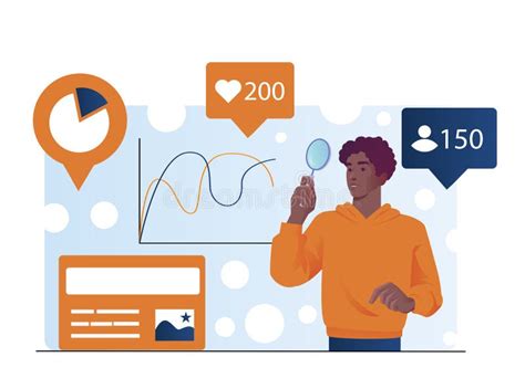 Social Media Analytics Concept Scene Vector Illustration Stock Illustration Illustration Of