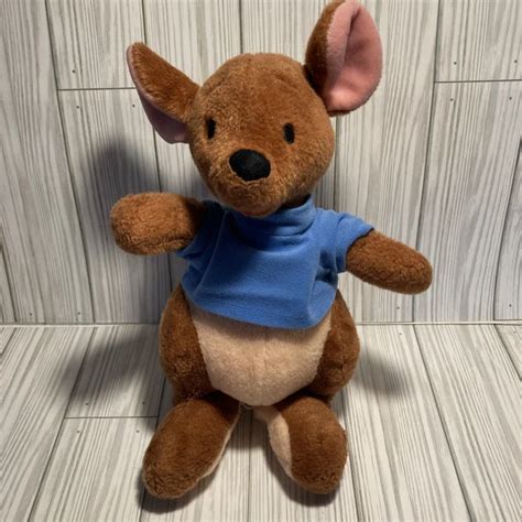 Disney Store Exclusive Roo Plush Stuffed Kangaroo Blue Shirt Winnie The