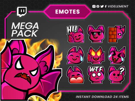 Twitch Emotes Twitch Sub Emote Discord Emote Text Emote Bat Emote