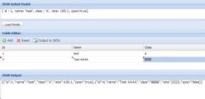 JSON Table Editor SODEVE
