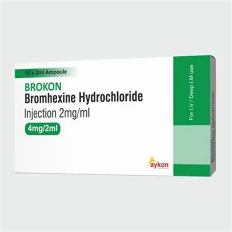 2mg Brokon Bromhexine Hydrochloride Injection At ₹ 250vial
