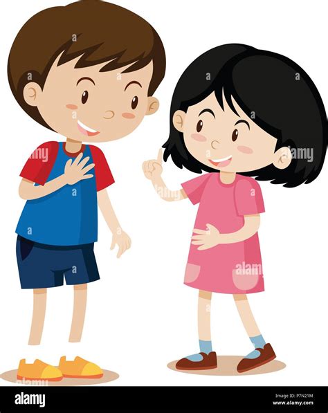 Cartoon Boy Talking To Girl