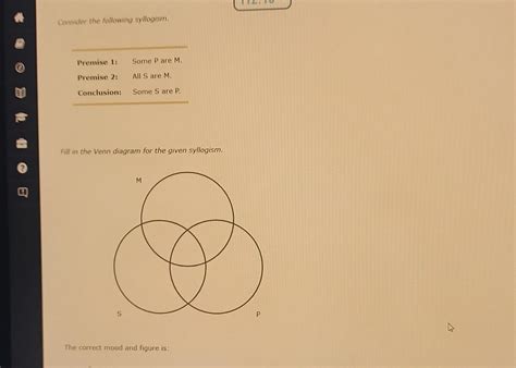 Solved Consider The Following Syllogism Fill In The Venn Chegg