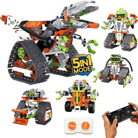 Amazon.com: anysun 5 in 1 STEM Robot Building Kit, Dinosaur Building ...