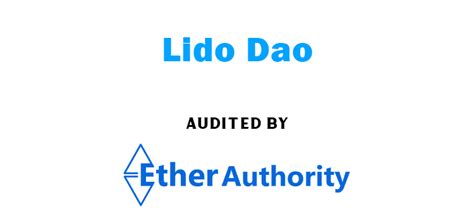 Lido Dao Smart Contract Audit Etherauthority