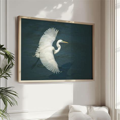 Bird Art White Bird Decor Egret Print Coastal Wall Art Bird T