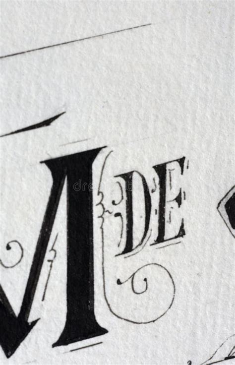 Letters De Made With Nib On White Paper Stock Image Image Of Black Write 290034927