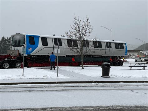 Saw A New Bart Car On Its Way To Get Delivered In Snowy Pennsylvania R Transit