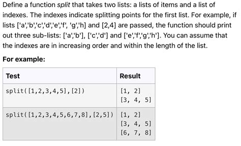 solved define a function split that takes two lists a lists