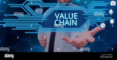 Sign Displaying Value Chain Business Overview Set Of Functional Activities Making The Product