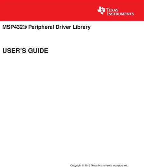 MSP User S Guide Driver Lib Users MSP P Xx