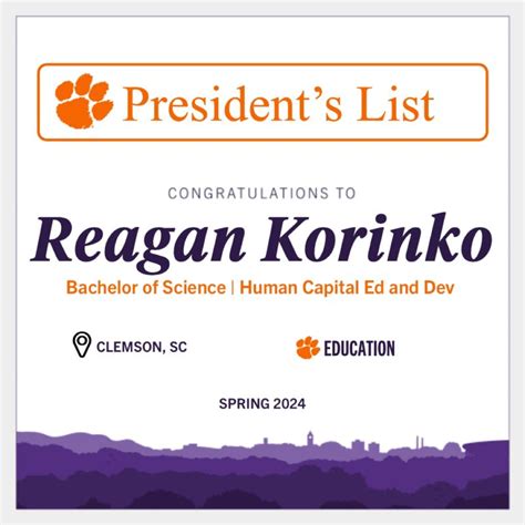 So Proud To Announce I Earned A Spot On The Presidents List For The Spring 2024 Semester This