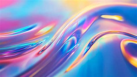 Abstract Iridescent Fluid Background With Vibrant Pastel Colors Stock Illustration