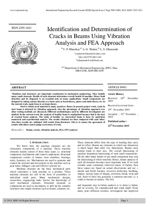 Pdf Identification And Determination Of Cracks In Beams Using