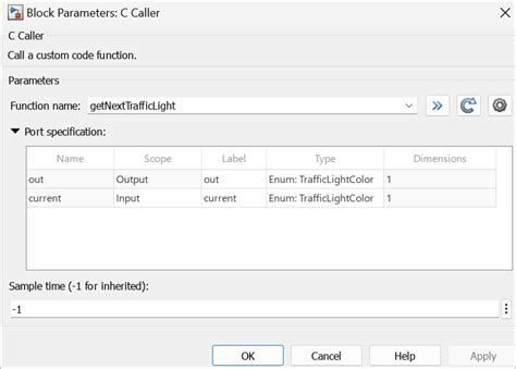 Call C Function Containing Enumerated Data Type Into Simulink Matlab