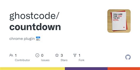GitHub Ghostcode Countdown Chrome Plugin