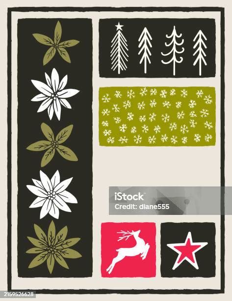 텍스트를 위한 복사 공간이 있는 재미있는 복고풍 크리스마스 템플릿 0명에 대한 스톡 벡터 아트 및 기타 이미지 0명 12월 검은색 Istock